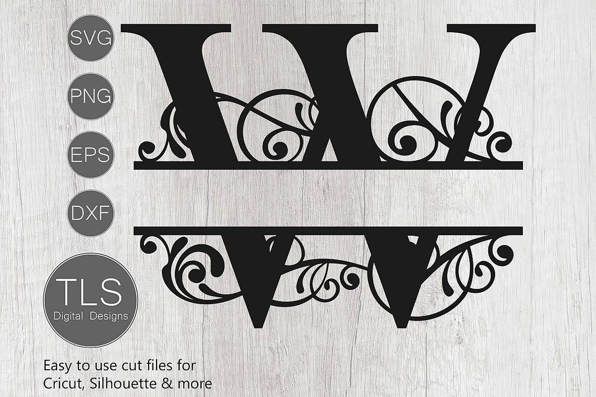 Split Monogram Letter W SVG, Letter W Monogram SVG