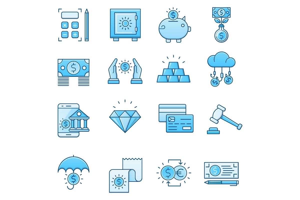 Banking icons set (128067) | Icons | Design Bundles