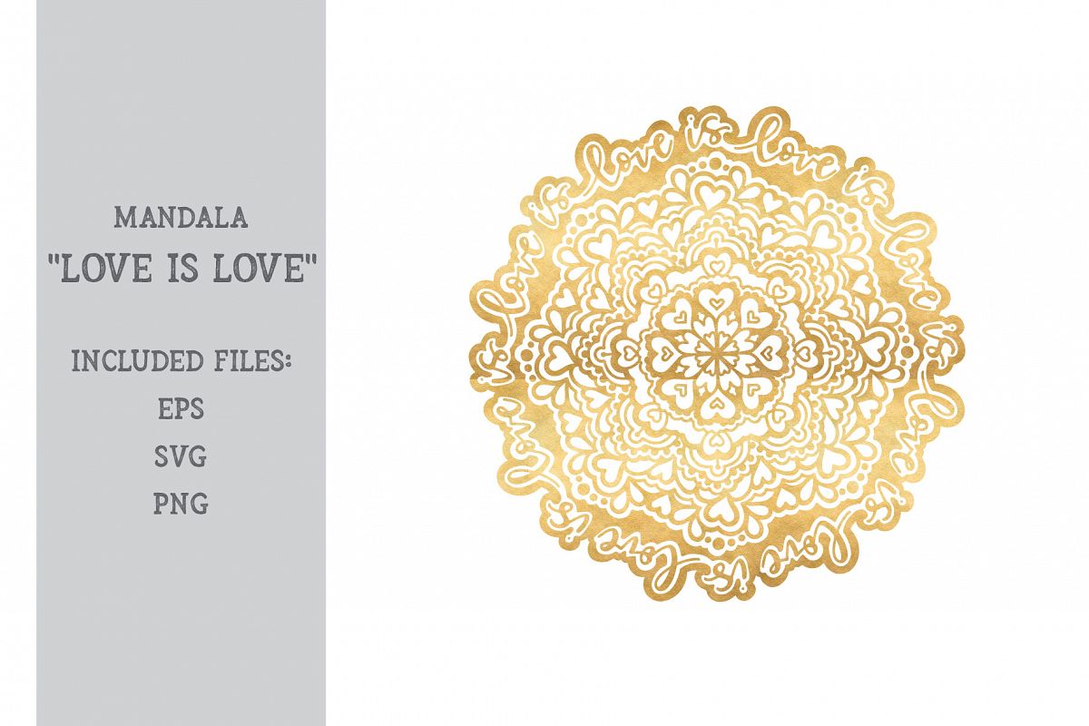 Mandala - Love is Love (296064) | SVGs | Design Bundles