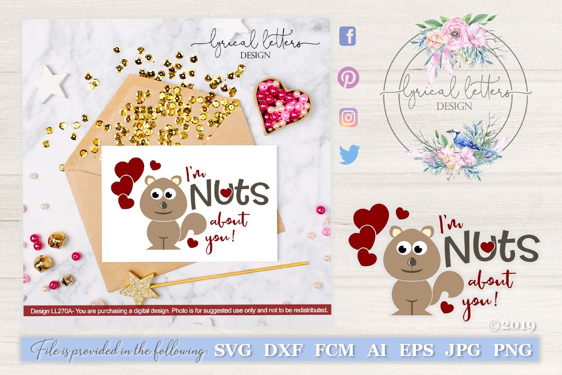 I'm Nuts About You Valentine's Day SVG LL270A (191486) | Cut Files ...
