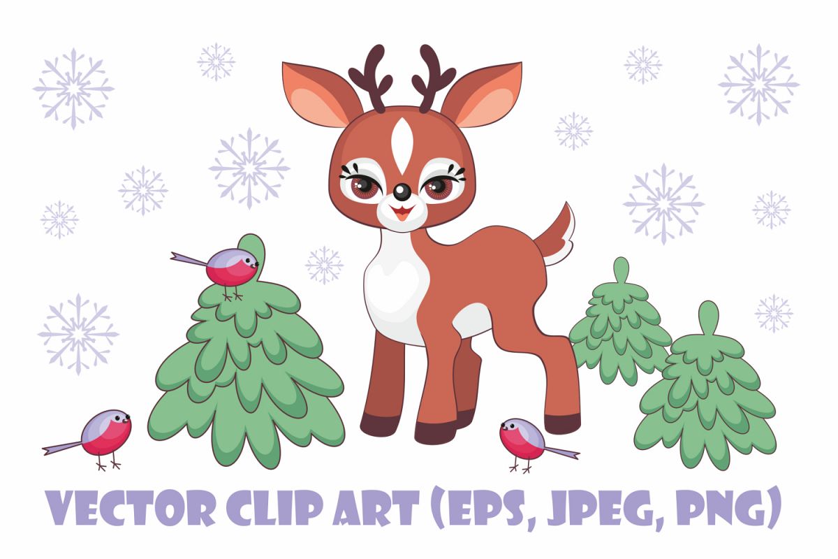 Cute little fawn. Vector clip art. (24905) | Illustrations | Design Bundles Cute little fawn. Vector clip art. (24905) | Illustrations | Design Bundles