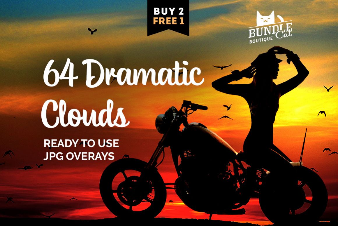 64 Dramatic Sky Overlays (41878) | Textures | Design Bundles
