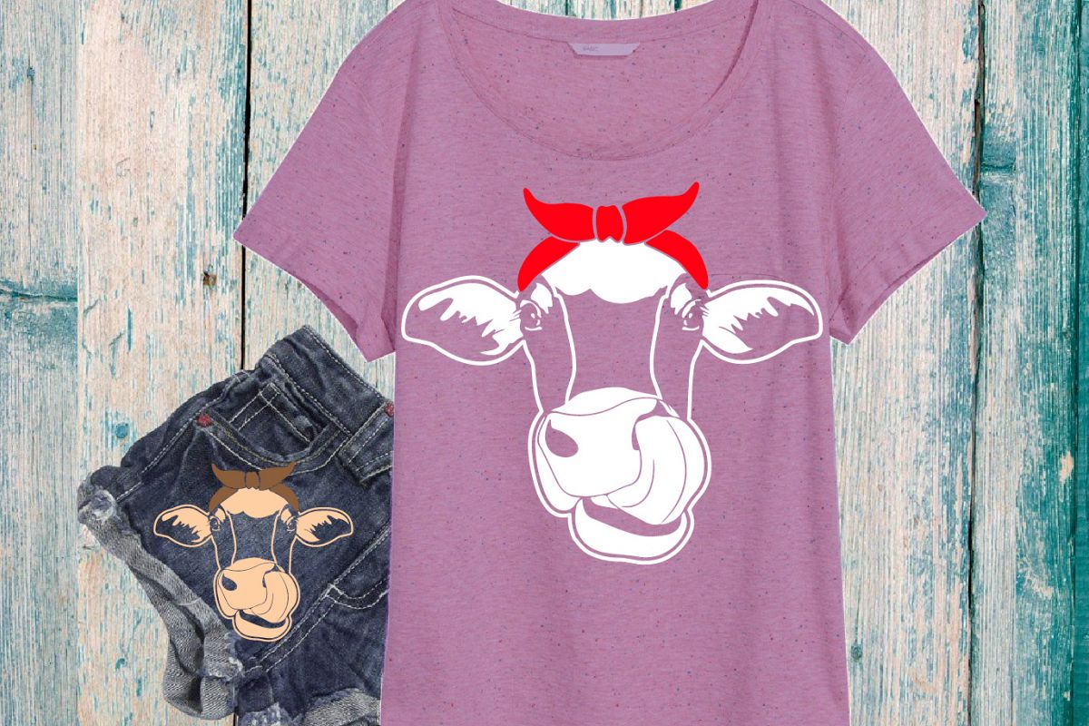 Cow Head whit Bandana SVG cowboy western Farm 929s