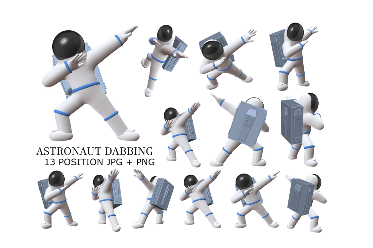 Astronaut Dabbing JPG and PNG (279359) | Illustrations | Design Bundles