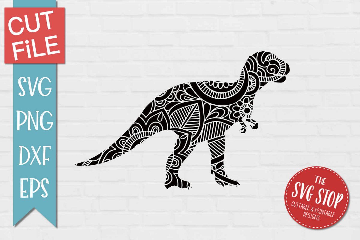 Mandala T-Rex - SVG, PNG, DXF, EPS