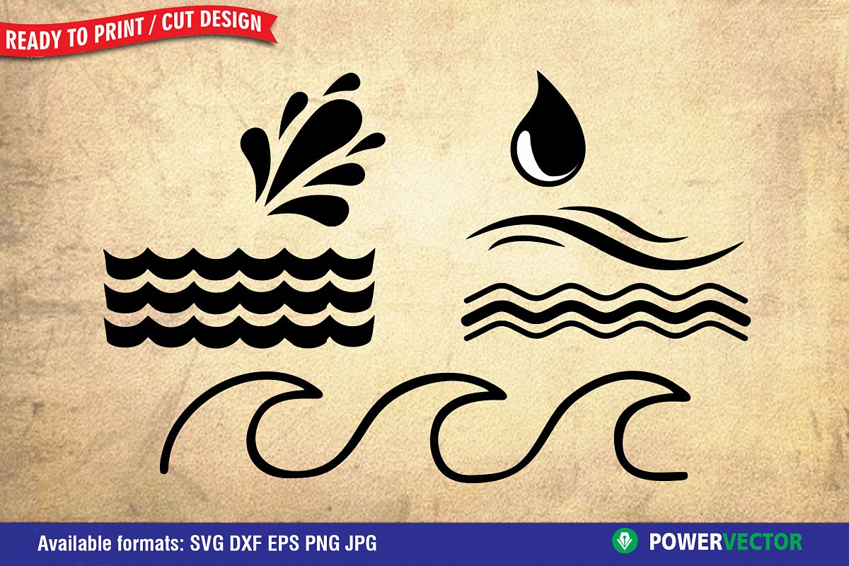 Water Vector- Wave, Droplet, Splash SVG, Dxf, Png Clipart