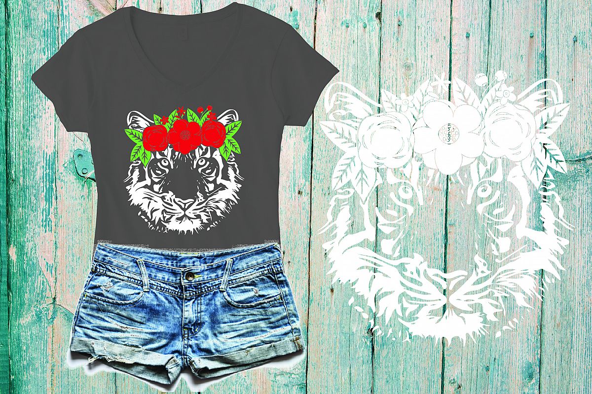 Tiger bandana svg, Tiger svg, Tiger Face, Vector art, 324SV