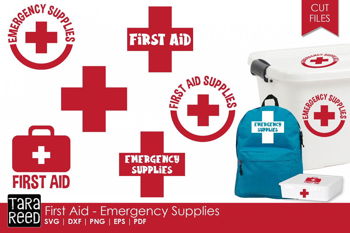 First Aid - Emergency Supplies - SVG and Cut Files (295742) | Cut Files ...