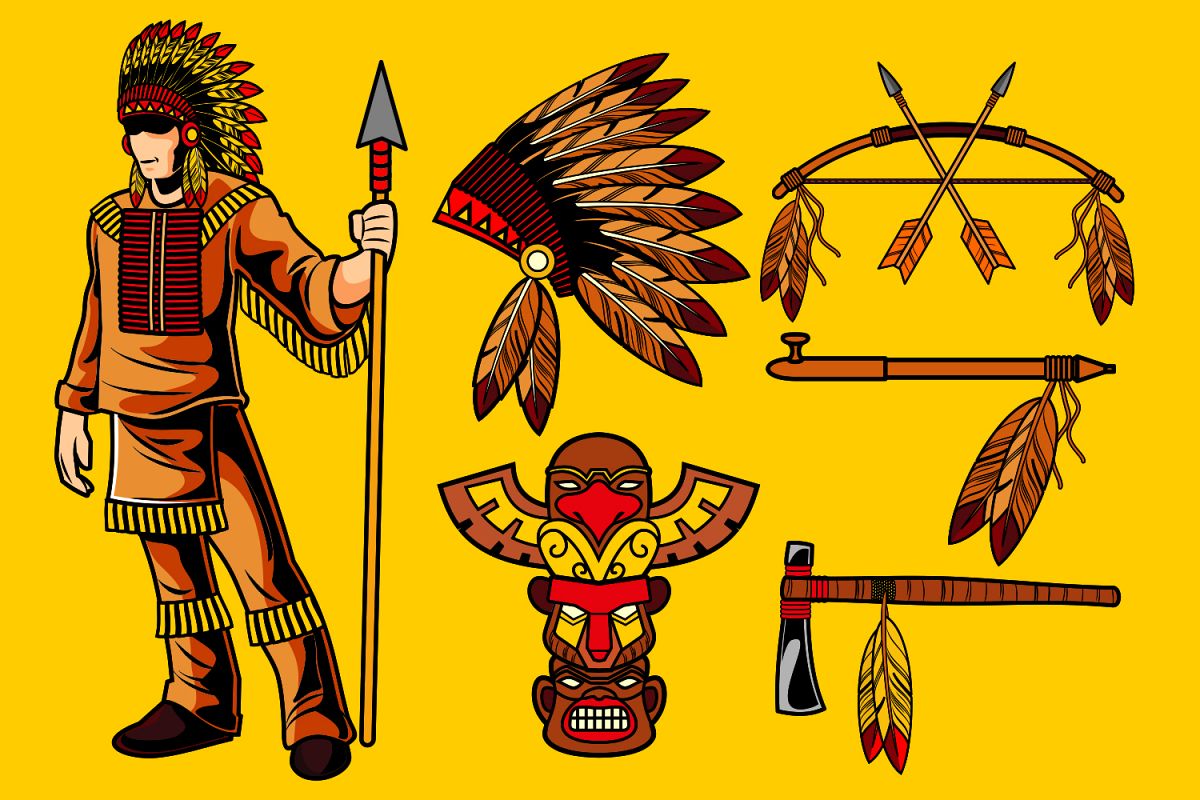 Indian Chief Vector Pack (33864) | Illustrations | Design Bundles