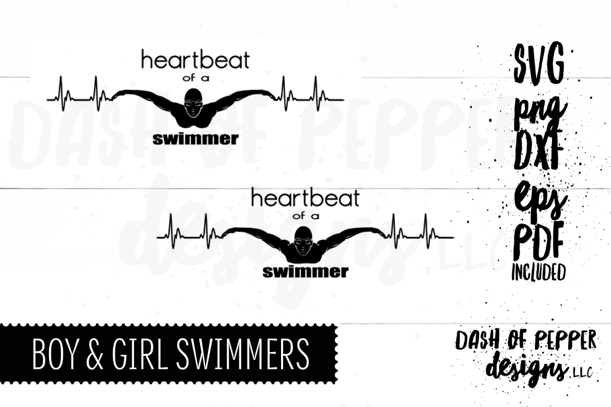 Heartbeat of a Swimmer Boy and Girl - A Swimming Duo SVG (201426 ...