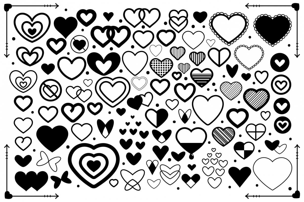 Simple Doodle Heart Clip Art Set (299709) | Illustrations | Design Bundles