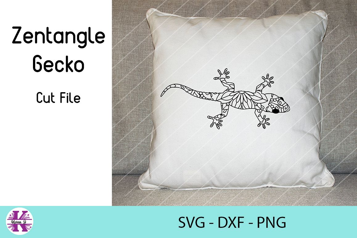 Zentangle Gecko - SVG DXF PNG - For Crafters