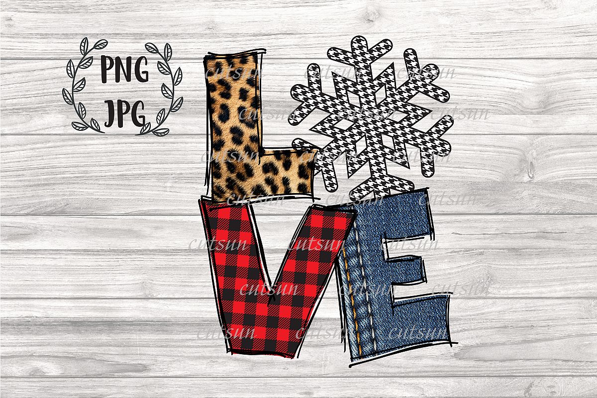 Love sublimation Snowflake design - Love png