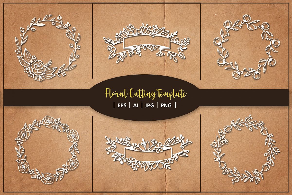Beautiful Floral Cut File Elements