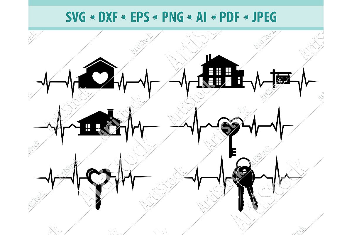 House svg, Keys Svg, Realtor logo with heart Png, Dxf, Eps (523026 ...