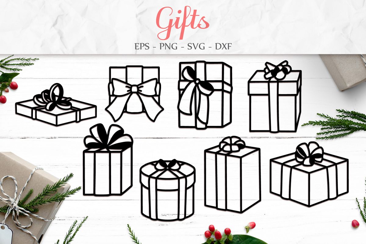 Christmas Gift Box, Merry Christmas Svg, Birthday Gift