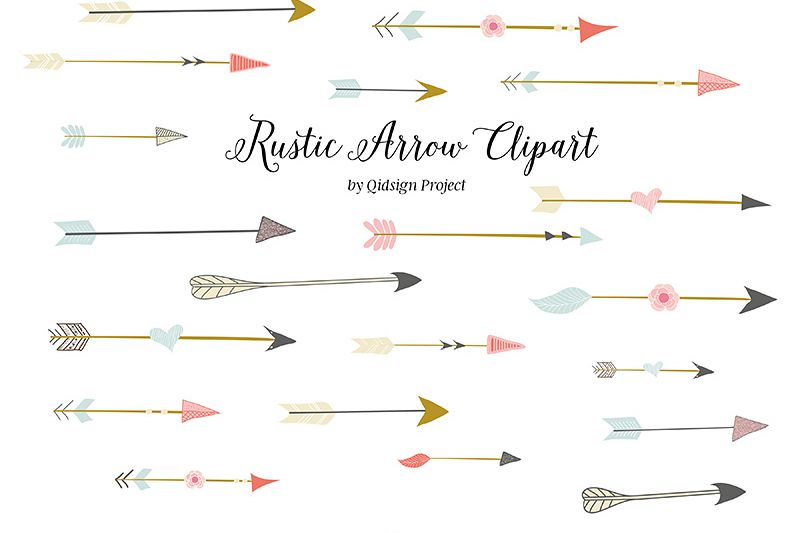 Rustic Arrow Clipart (.png) (92212) | Illustrations | Design Bundles