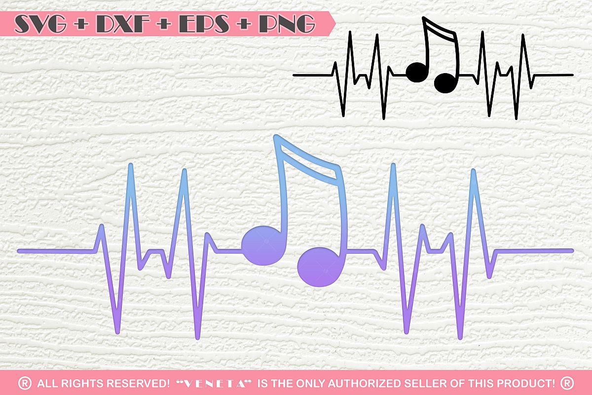 Music Note| EKG | Hearbeat | SVG DXF PNG EPS Cutting File (114791 ...