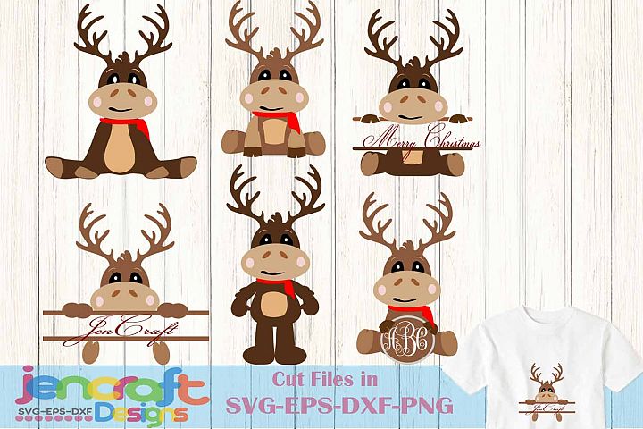 Reindeer SVG Bundle Christmas Deer Bundle Monogram svg EPS, (122249 ...