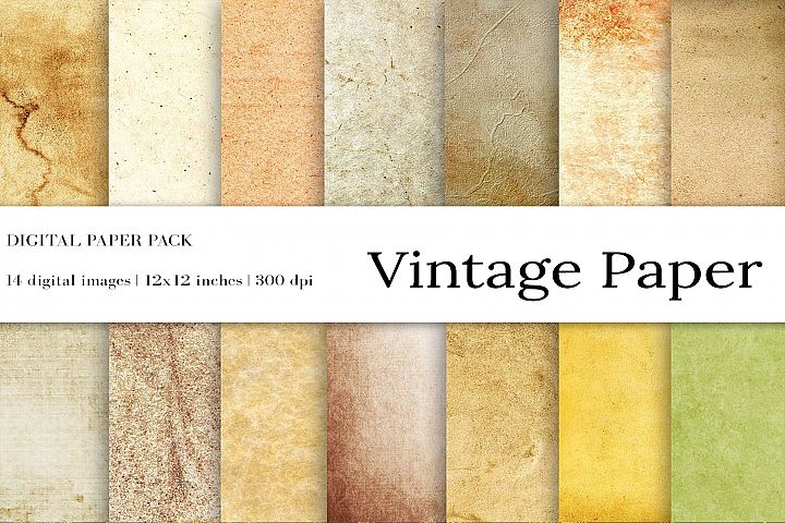 Vintage Paper Digital Papers, Old Paper texture, Vintage