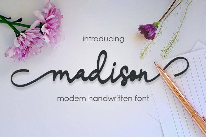 madison script (154056) | Script | Font Bundles