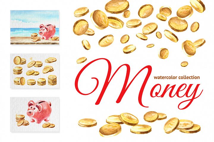 Money. Watercolor collection (361697) | Illustrations | Design Bundles