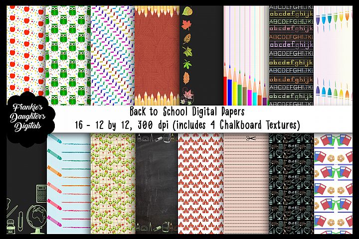 Back to School Digital Paper Bundle