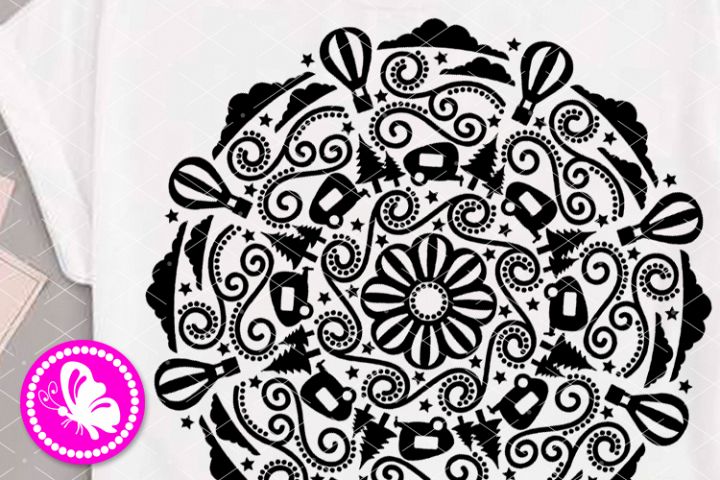 Mandala Camping Camper trailer RV Explore balloons Forest