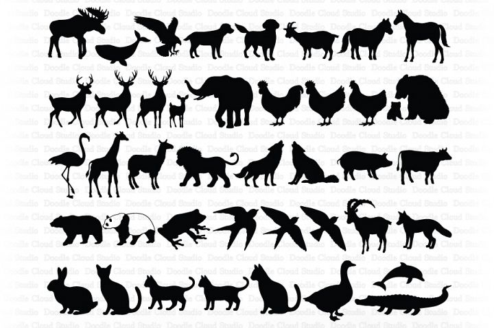 Animal Bundle SVG Cut Files, Animals Clipart, Animal Vector.