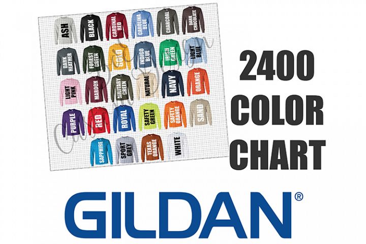 Gildan 2400 Long Sleeve T-Shirt Color Chart