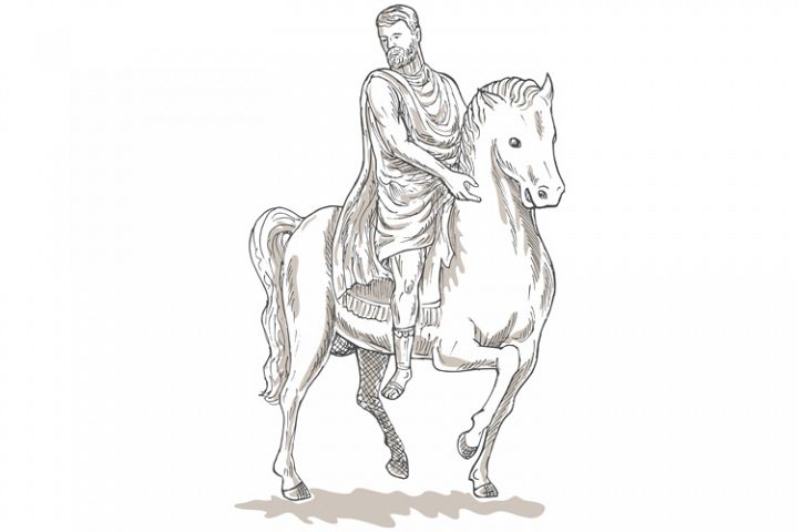 Roman emperor soldier riding horse