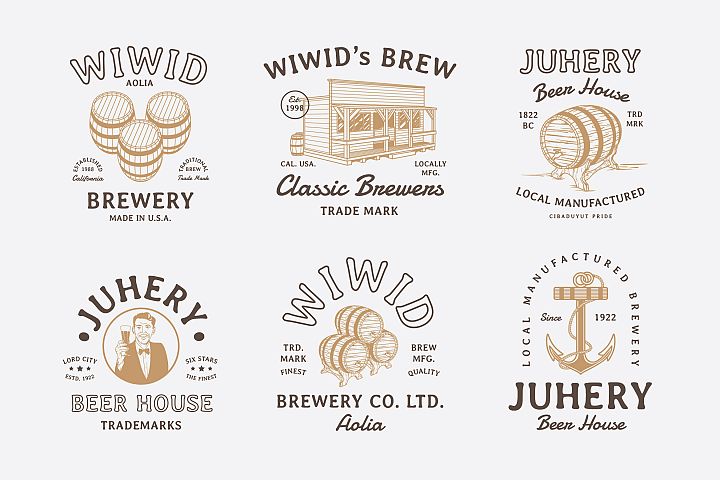 6 Vintage Beer Badges