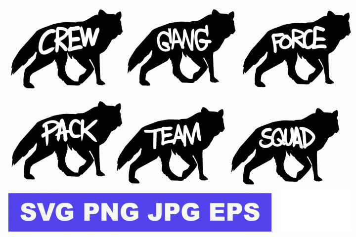 Wolf Wolves with Text - SVG/JPG/PNG (131379) | Illustrations | Design ...
