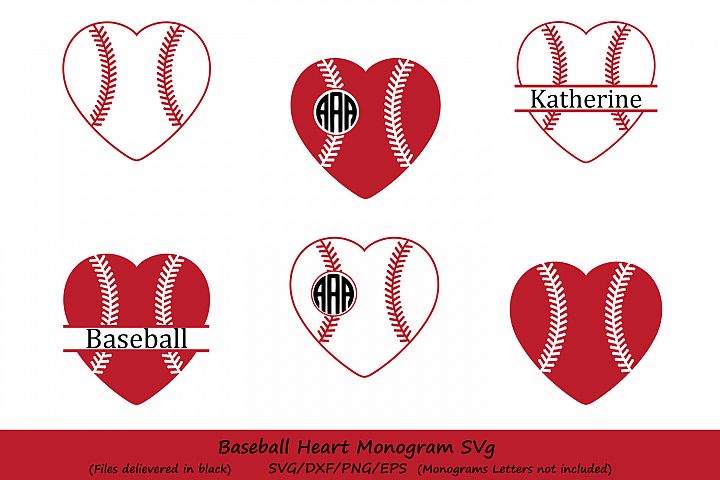 baseball heart svg, baseball svg, Baseball Monogram Svg