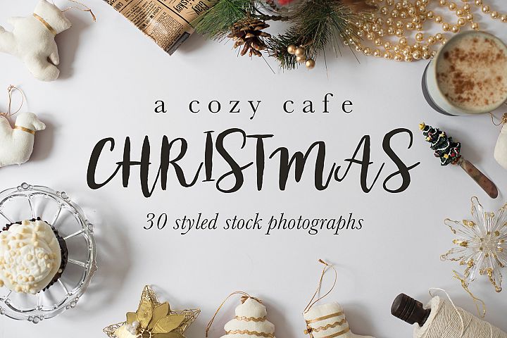 Cozy Cafe Christmas Photo Bundle (44384) | General | Design Bundles