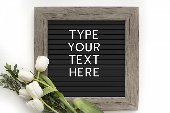DIGITAL LETTER BOARD! Font included PSD File