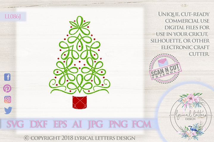 Christmas Tree Art Christmas SVG Cut File LL086J (119767) | SVGs ...