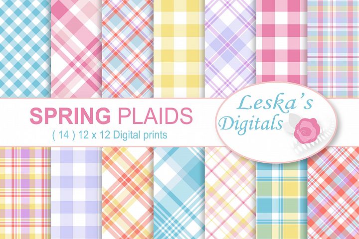 Spring Plaids - Digital Paper Pack