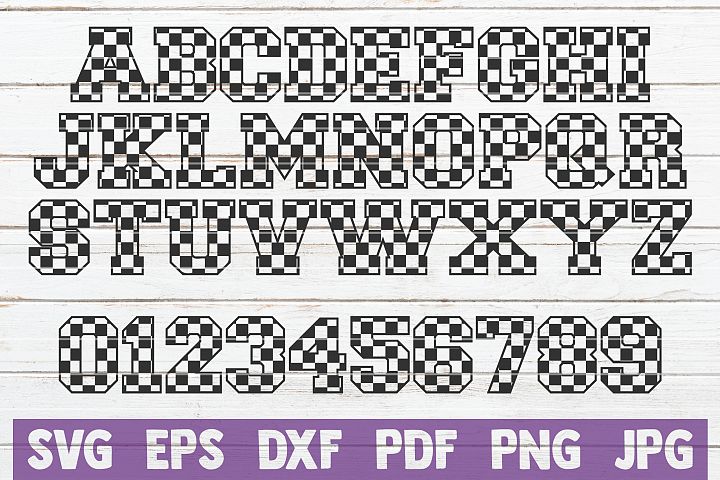Checkered Alphabet and Numbers
