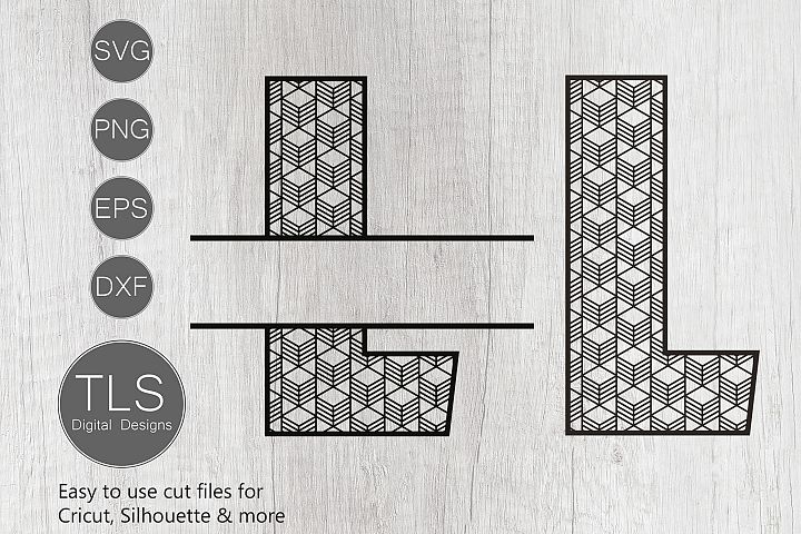 Split Monogram Letter L SVG, Geometric Letter L SVG