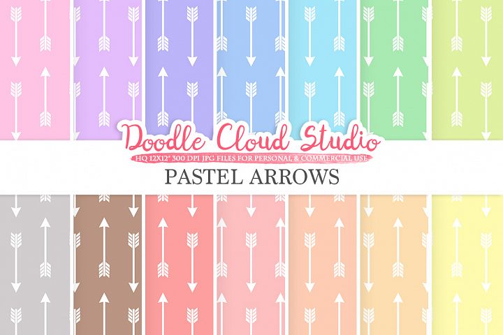 Pastel Arrows digital paper, Tribal Arrows patterns, Digital arrows ...
