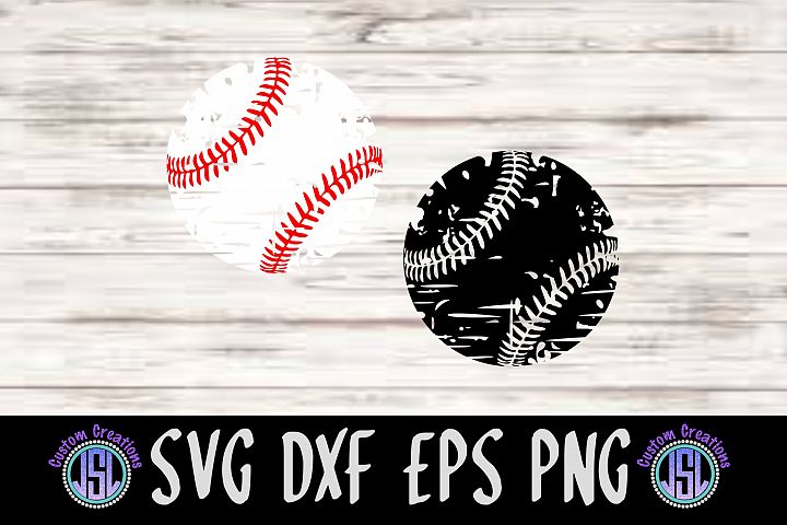 Distressed Baseball | Set of 2 Bundle | SVG EPS DXF PNG (85296) | SVGs ...