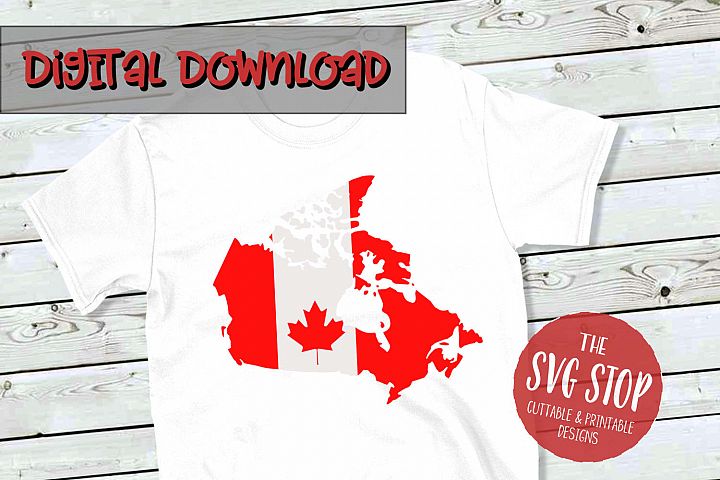 Canada Flag Map - SVG, PNG, DXF