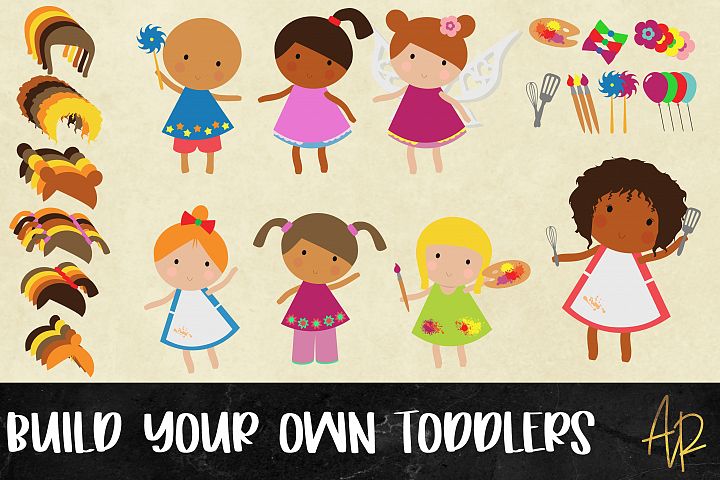 Build Your Own Toddler/Girl Bundle| clip art|PNG