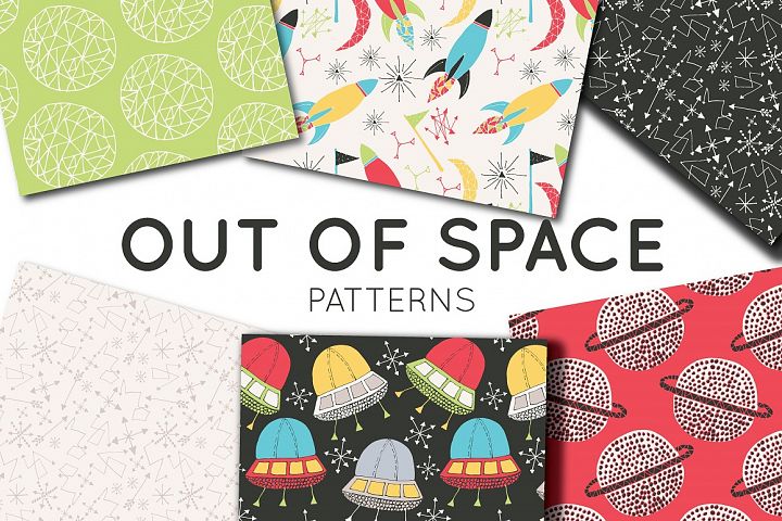 Space & Planets Seamless Patterns