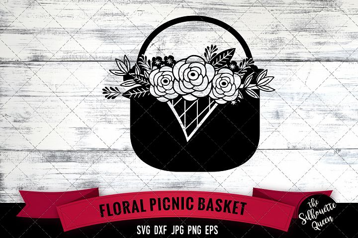 Floral Basket Svg Cut File