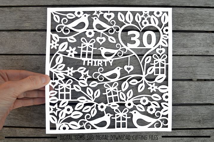 Number 30 paper cut SVG / DXF / EPS files