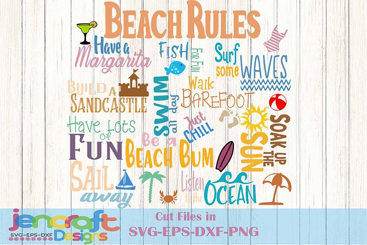 Beach Rules svg, Beach house Rules Cut File in SVG, DXF, EPS