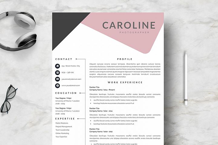 Feminime Chic Resume Template (11639) | Resume Templates | Design Bundles