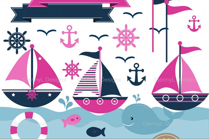 Nautical Sailing Clipart, Sail boat, anchor clipart (84985 ...